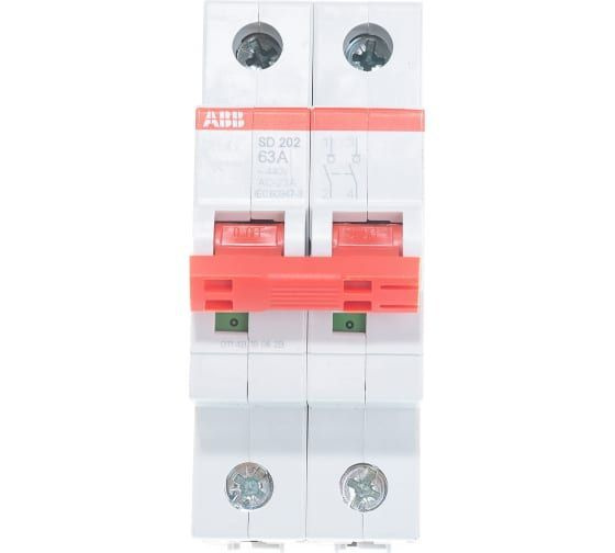 Рубильник 2-полюсный ABB SD202/63 рычаг красный 2CDD282101R0063 - купить по выгодной цене в ...