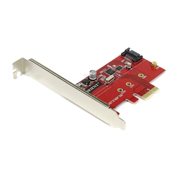 Контроллер PCIe x1 v2.0 Asmedia ASM1061 1 x SATA, 1 x M.2 B-key, SATA 3 ...