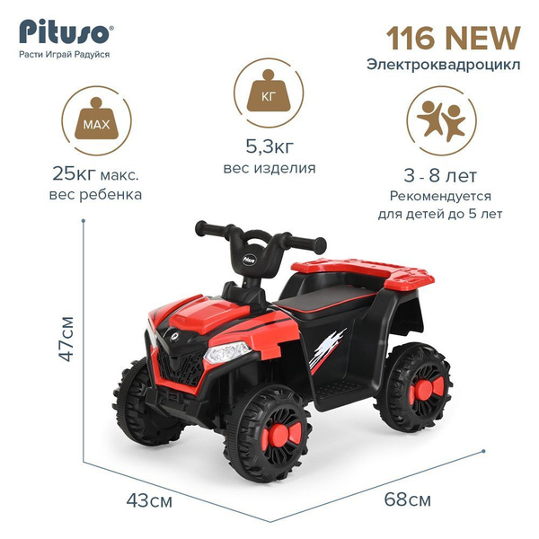 Электроквадроцикл детский Pituso XH116NEW от 2х лет - купить с ...