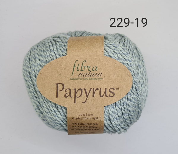 Пряжа Fibra Natura Papyrus /Фибра Натура Папирус/ цвет-229-19, Серо ...
