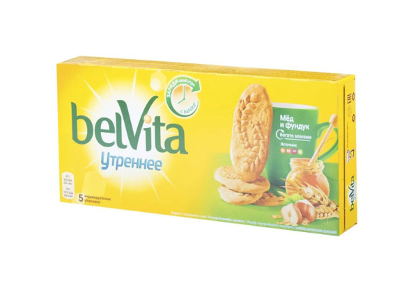 BelVita Печенье Юбилейное Утреннее Фундук и мед, 225 г - купить с ...