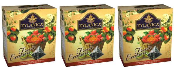 ZYLANICA Чай черный Fruit Exotica с клубникой, киви и сафлором, 25 ...