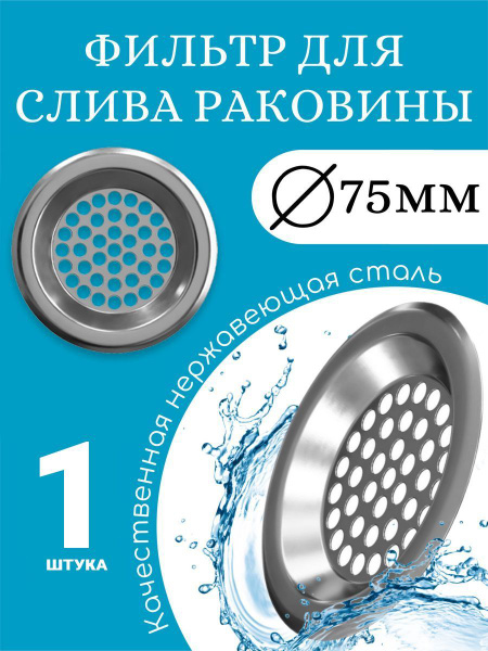 Металлическая сетка фильтр (ситечко решётка) для слива раковины GSMIN ...