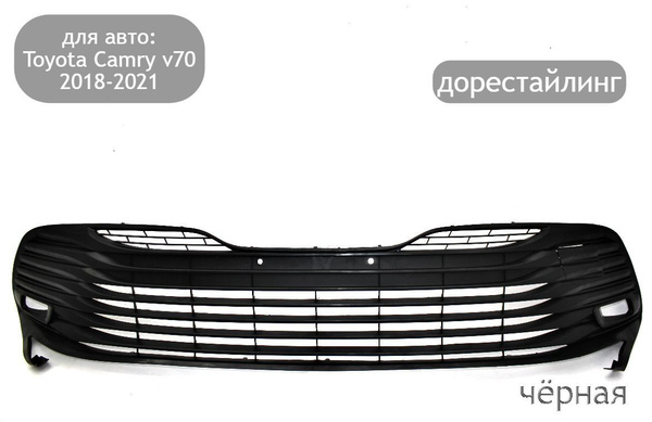 Решетка в передний бампер черная для авто Toyota Camry V70 2018-2021 ...