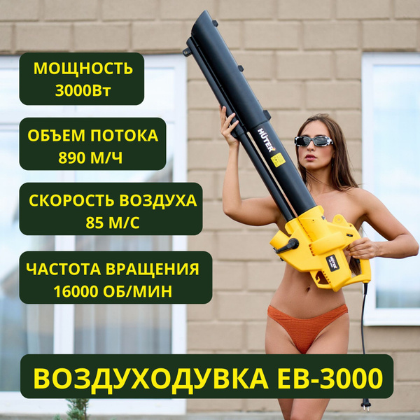 Воздуходувка электрическая Huter EB-3000 - купить с доставкой по выгодным ценам в интернет ...