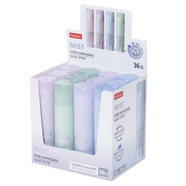 Клей-Карандаш Hatber Mist 36гр в картонной Дисплей-витрине 12 шт. купить на OZON по низкой цене ...