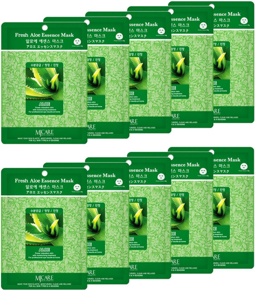 Mijin Маска тканевая с алоэ Care Fresh Aloe Essence Mask, 10 шт ...