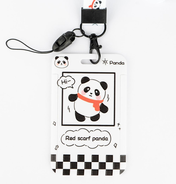 Бейдж (чехол) Panda для пропуска Red scarf panda купить на OZON по ...