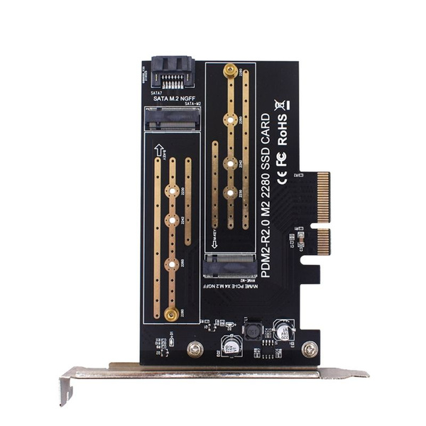 1 PCS Dual M.2 NVME To Pcie 4X M2 SSD Adapter B/M Key Поддержка Жестких ...