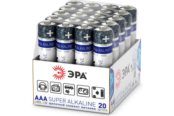 Батарейка ЭРА LR03 SUPER Alkaline (AAA, 20шт/уп) купить на OZON по низкой цене (1145410012)