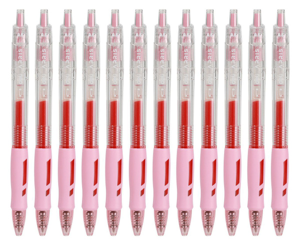 Ручка гелевая набор Deli Arris EG09-RD-P автоматическая, красные ...