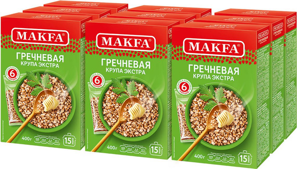 Гречка ядрица в пакетиках для варки Makfa, 400 г х 9 шт - купить с доставкой по выгодным ценам в ...