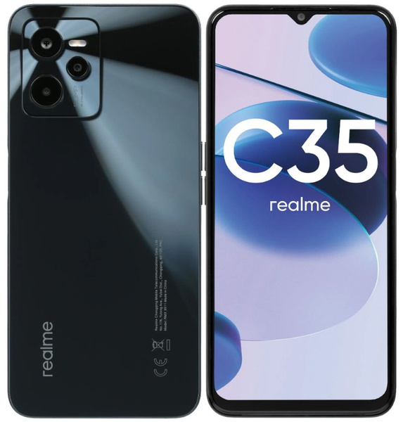 Смартфон realme 6,6" C35 128 ГБ (6042396) черный 128 ГБ 4 ГБ Черный IPS ...