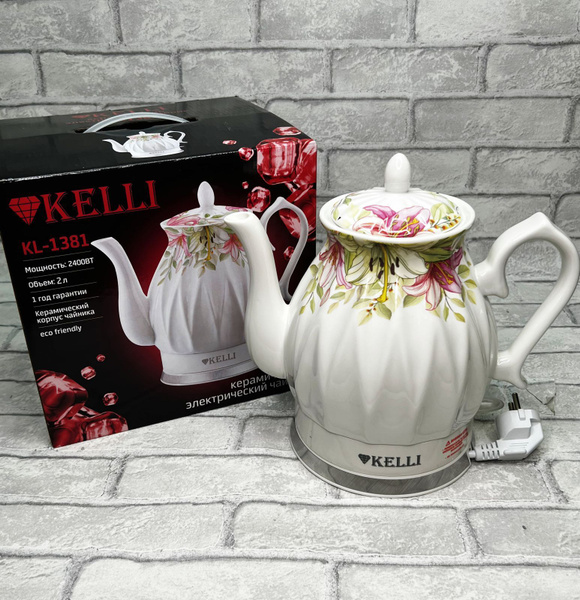 Купить электрический чайник KELLI KL-1381, Керамика по низкой цене: отзывы, фото, характеристики ...