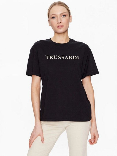 Футболка Trussardi, размер 42, цвет черный, 100% хлопок - купить по ...