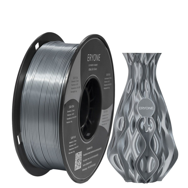 Пластик для 3D принтера ERYONE PLA Ultra Silk Silver/ Филамент ERYONE ...