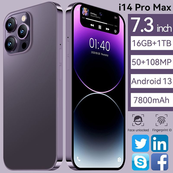 Смартфон I14Pro Max 16+1TB 2024 черный 1 ТБ 12 ГБ Фиолетовый 2 SIM ...
