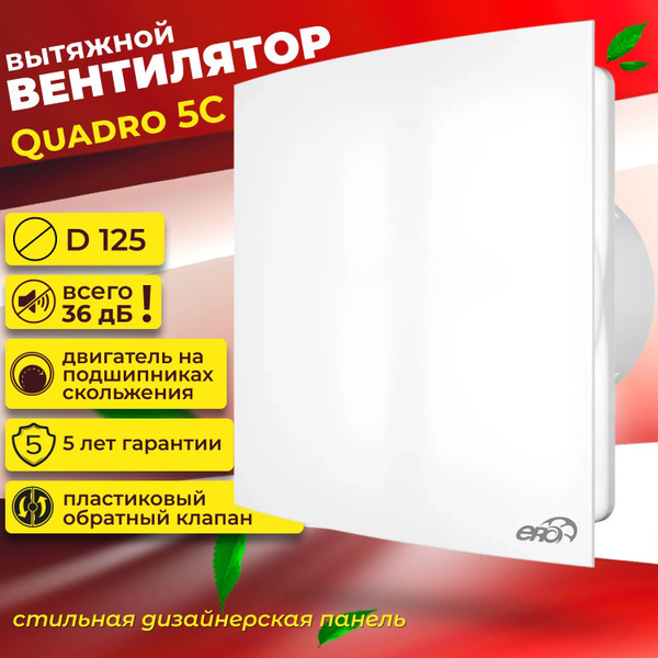 Вентилятор вытяжной, с обратным клапаном, QUADRO 5C, D 125 - купить по ...