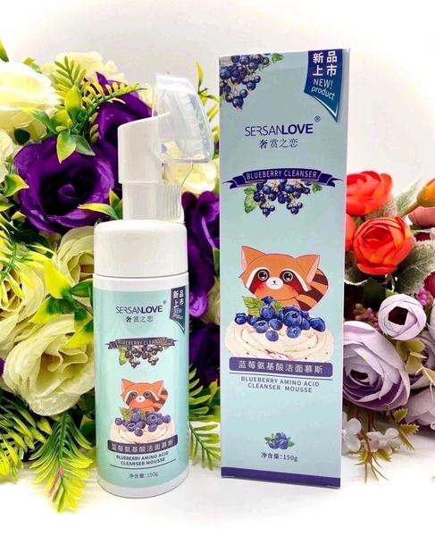 Пенка для умывания с щеточкой с экстрактом Черники SersanLove Cleansing ...