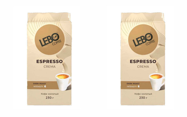 Lebo Кофе молотый Espresso Crema, 230 г, 2 уп - купить с доставкой по ...