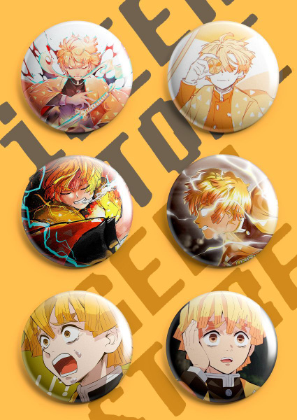 Набор значков Клинок рассекающий демонов / Demon Slayer Зеницу Агацума 37 мм - купить с ...