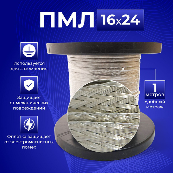 Плетенка экранирующая для кабеля ПМЛ 16х24 1 метр - купить с доставкой ...
