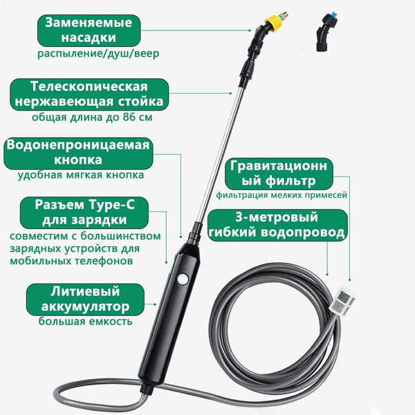 Автоматический распылитель, длина трубки 3 метра, функция образования ...