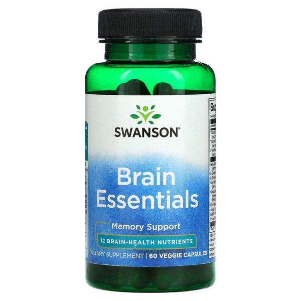 Swanson, Brain Essentials, 60 растительных капсул - купить с доставкой по выгодным ценам в ...