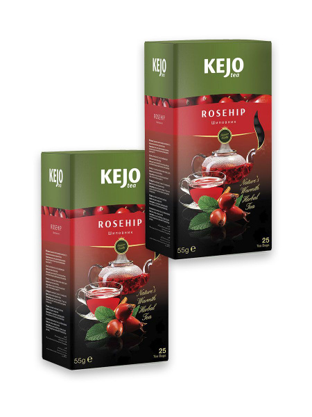 ШИПОВНИК KEJOfoods ROSEHIP с добавлением гибискуса в пакетиках 25*2,2гр ...
