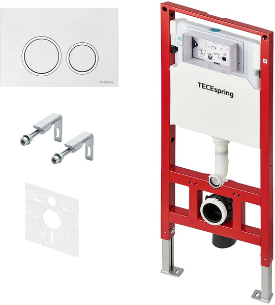 Система инсталляции для унитазов Tece Tecespring S955103 4 в 1 с кнопкой смыва глянцевый белый ...