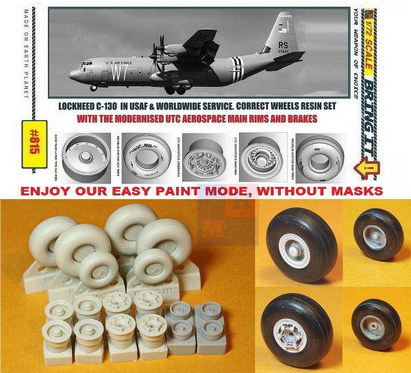 "Bring It!". 1/72. Lockheed C-130. колеса. (USAF -современка. диски UTC ...