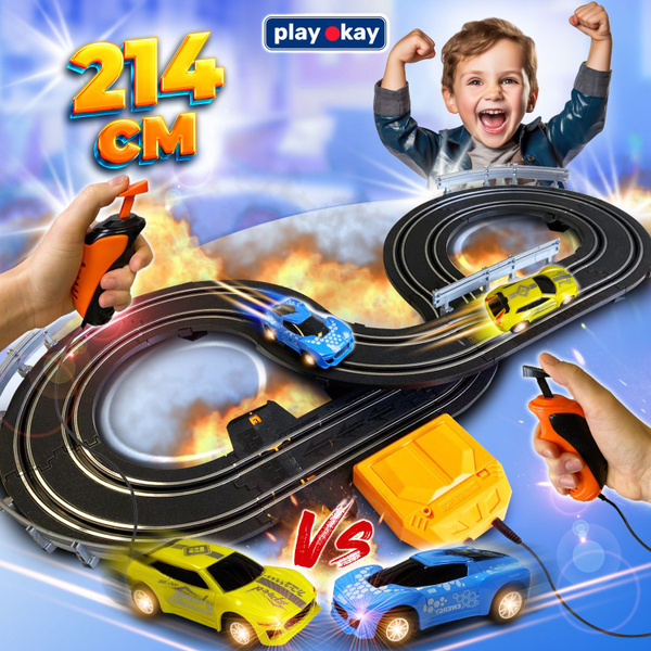 Автотрек с машинками Play Okay "Скоростное ралли" гоночный трек и тачки ...
