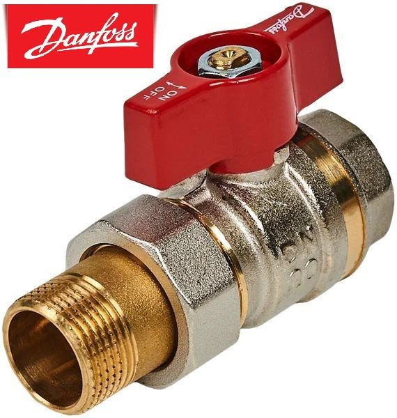 Шаровой кран Danfoss BVR-F 3/4" американка латунь бабочка 065B8204 ...