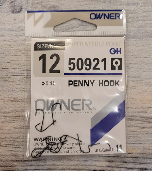 Крючок рыболовный Owner № 12 PENNY HOOK 50921 (11 шт. в упаковке) 0.41 ...