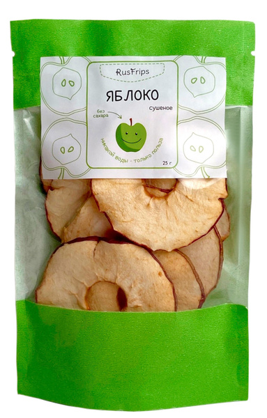Яблоко сушеное кольцами 25г без сахара, полезные снэки - купить с ...