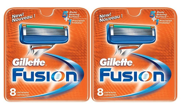 Gillette FUSION сменные кассеты 2 пачки по 8 штук. сменные кассеты ...
