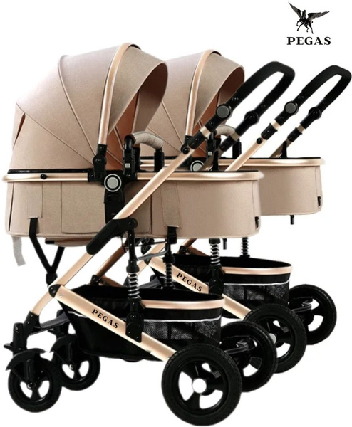 Коляска универсальная 2 в 1 PEGAS PG2-03, бежевый - купить с доставкой по выгодным ценам в ...