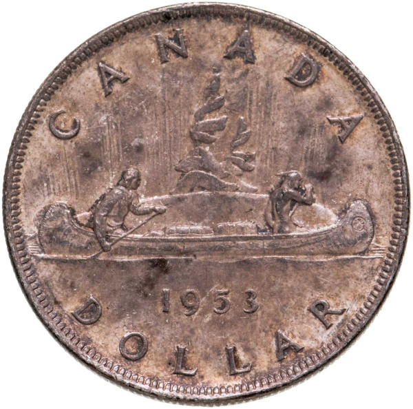 Канада 1 доллар dollar 1953, Серебро 800, в сохранности VF-XF - купить в интернет-магазине OZON ...