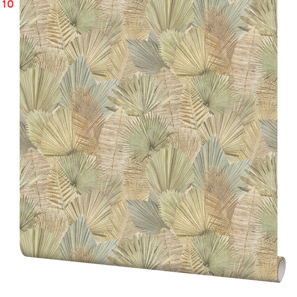 Обои флизелиновые Wall up Holiday бежево-зеленые 1.06 м 647549 (10 шт.) - купить по выгодной ...