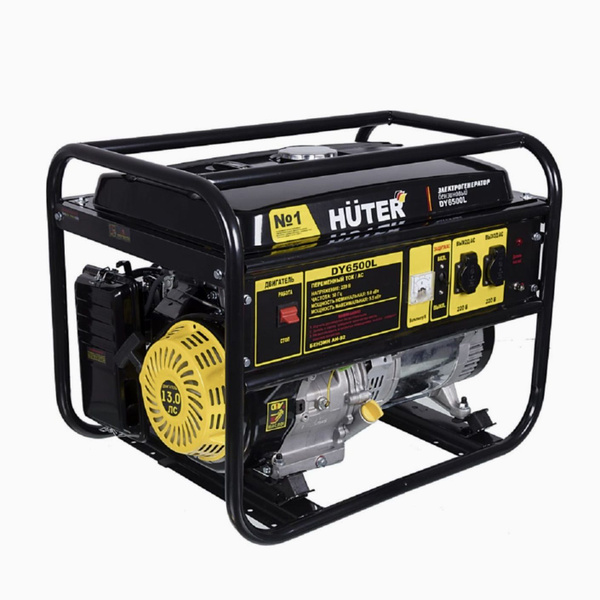 Электрогенератор Huter DY6500L (5.5 Квт, 13 лс, ручной стартер ...
