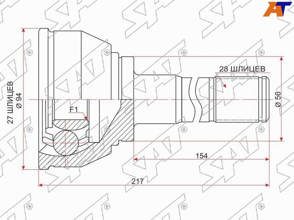 Шрус наружный MITSUBISHI PAJERO L04# L14# 82-91 PAJERO 6G74 V25 45 93-96 PAJERO SPORT 6G74 K99 ...