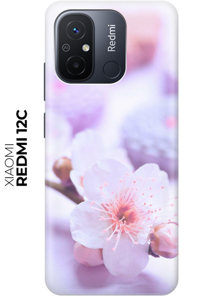 Силиконовый чехол Цветок вишни для Xiaomi Redmi 12C, Сяоми Редми 12С ...