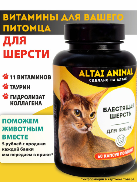 Витамины для кошек - Комплекс "Блестящая шерсть" - купить с доставкой ...