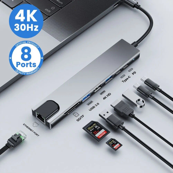 USB HUB 8 в 1 Type C USB разветвитель док станция Usb 3.0 хаб 3 0 переходник концентратор ...