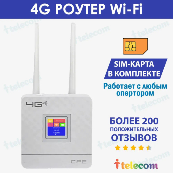 Точка доступа Nan An Wifi Роутер 4g с дисплеем + Сим карта в комплекте ...