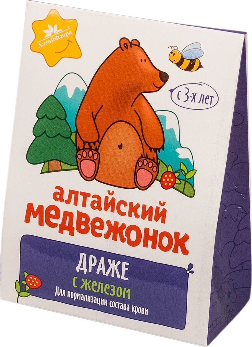 Конфеты АлтайФлора Драже Алтайский медвежонок, с железом, 75 г купить ...
