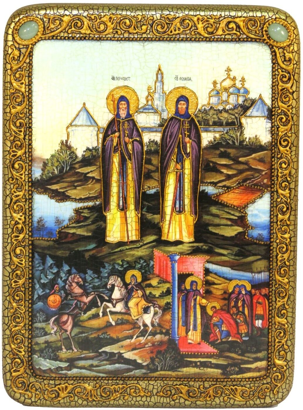 Аналойная икона "Святые преподобные Александр (Пересвет) и Андрей ...