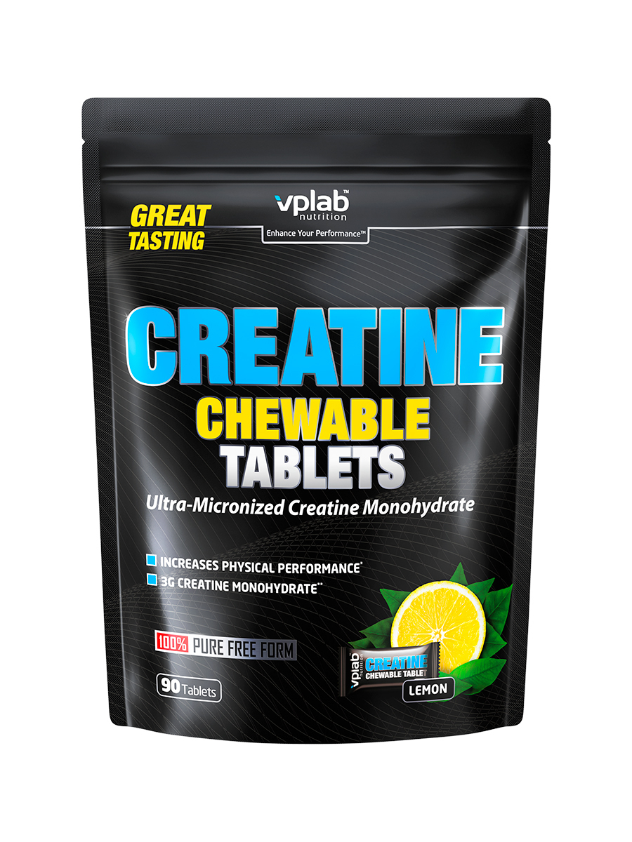 Креатин VPLAB / Creatine Chewable / 90 tab / Лимон — купить в интернет ...