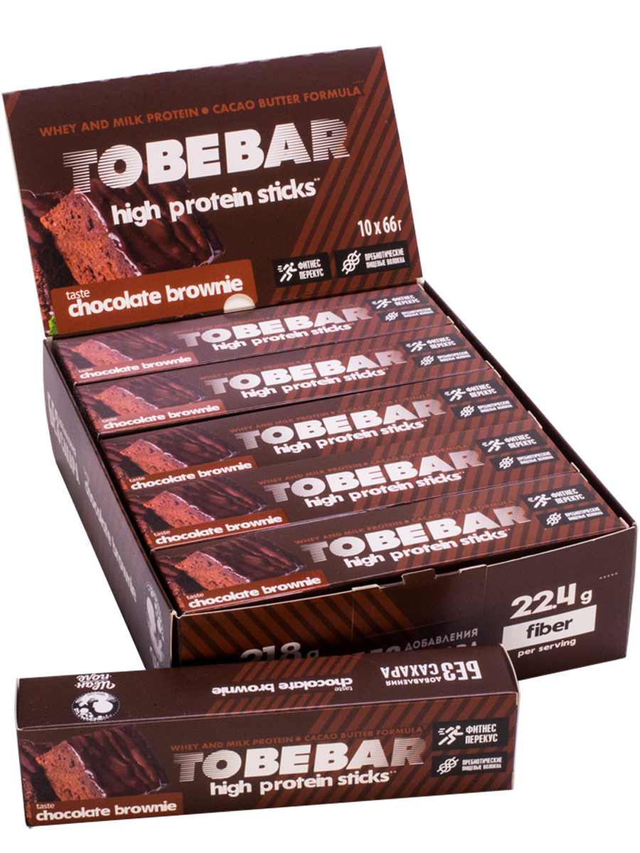 Протеиновый батончик Иван-поле Tobebar Шоколадный брауни, 10 шт, 660г ...