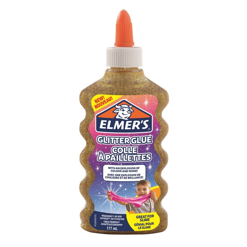 Клей для слайма Elmers ( Элмерс ) Glitter Glue 177 мл , золотой с ...